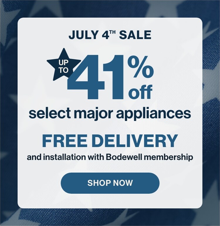 Advertisement for July 4th sale offering up to 41% off on major ...