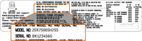 Model and Serial Number Finder | Monogram Appliances