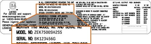 Model and Serial Number Finder | Monogram Appliances