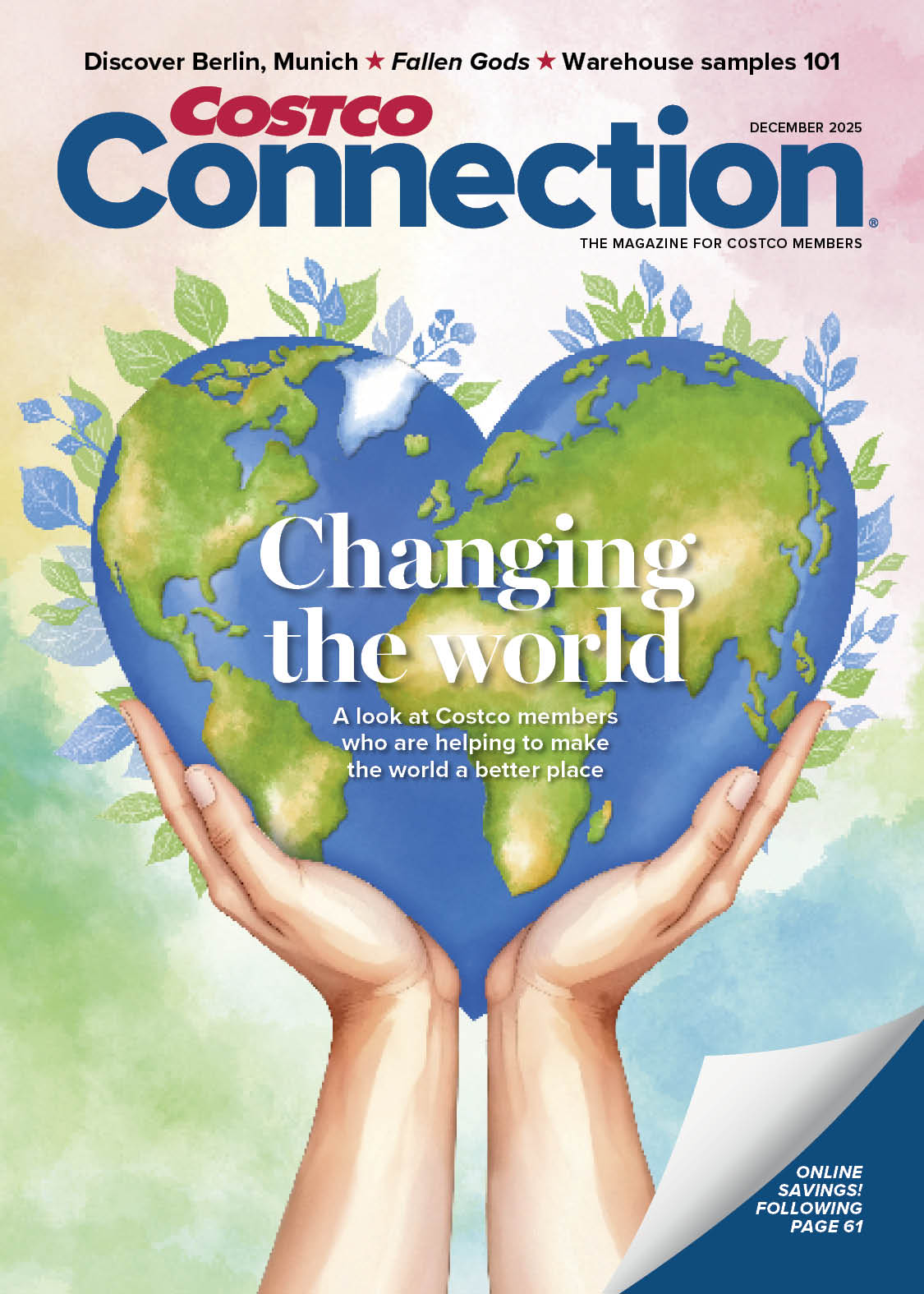 Cover of Costco Connection magazine featuring hands holding a globe ...